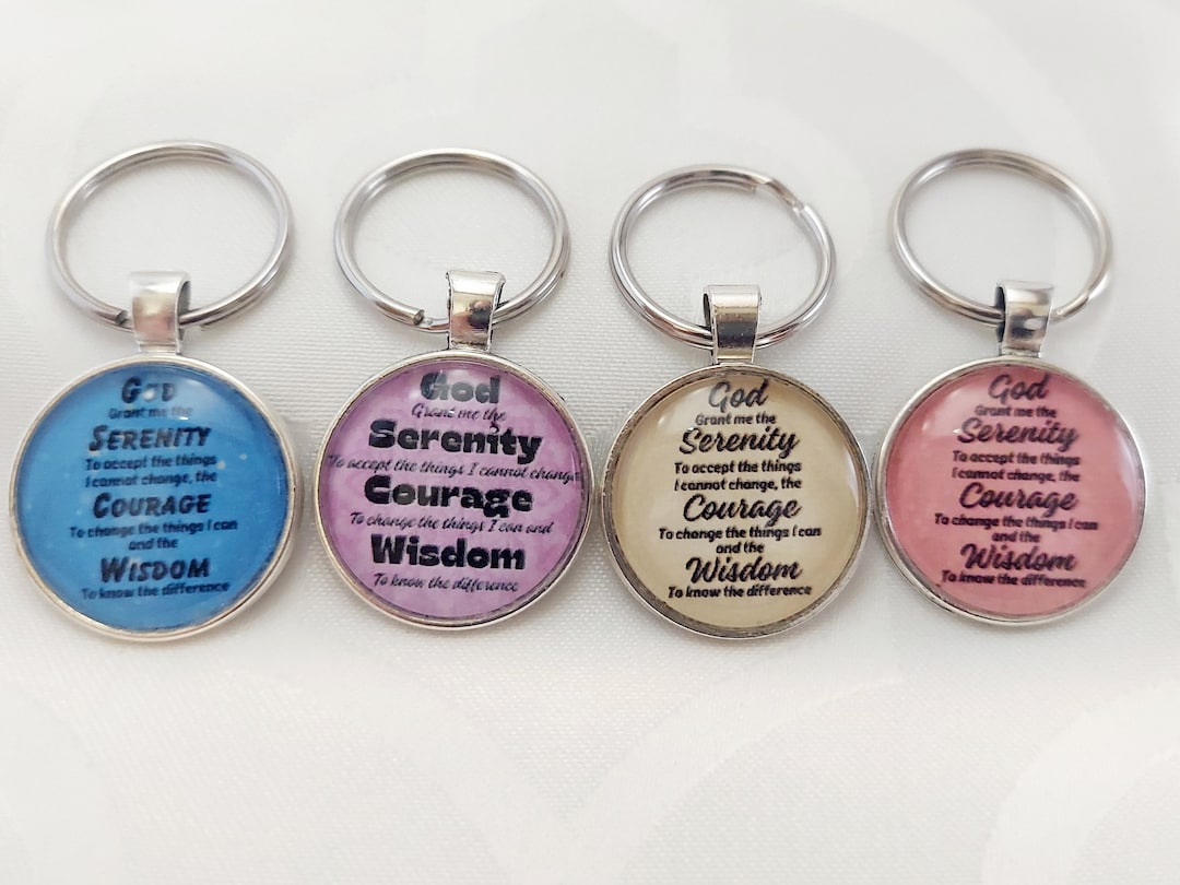 Serenity Prayer Keychain, Serenity Prayer Gift, Recovery Keychain ...