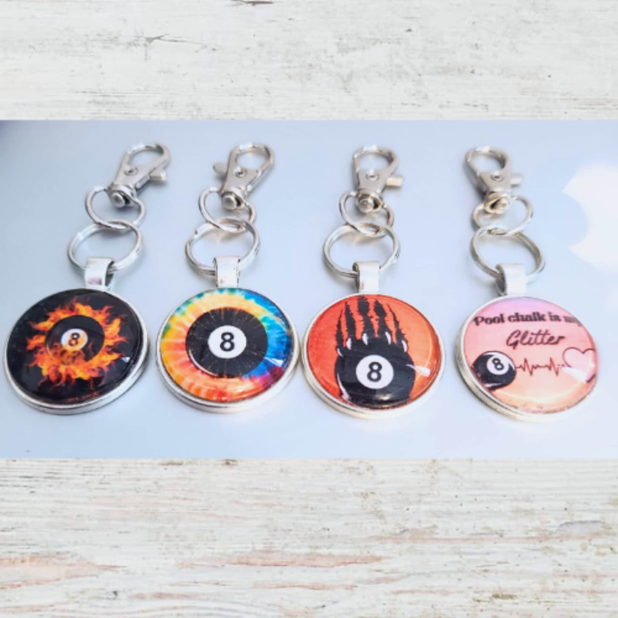 8-ball Keychain, 8-ball Pocket Marker for Pool Players, Pool Player ...