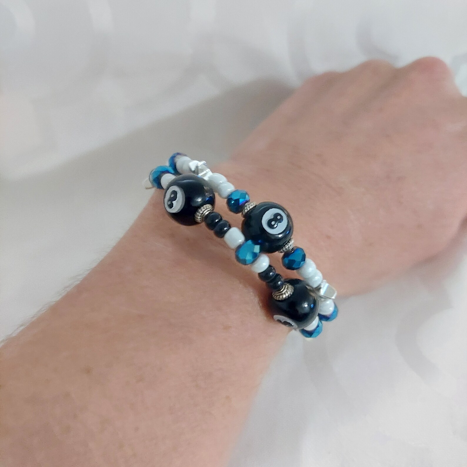 Memory Wire 8 Ball Bracelet, 8 Ball Jewelry, Pool Player Jewelry ...