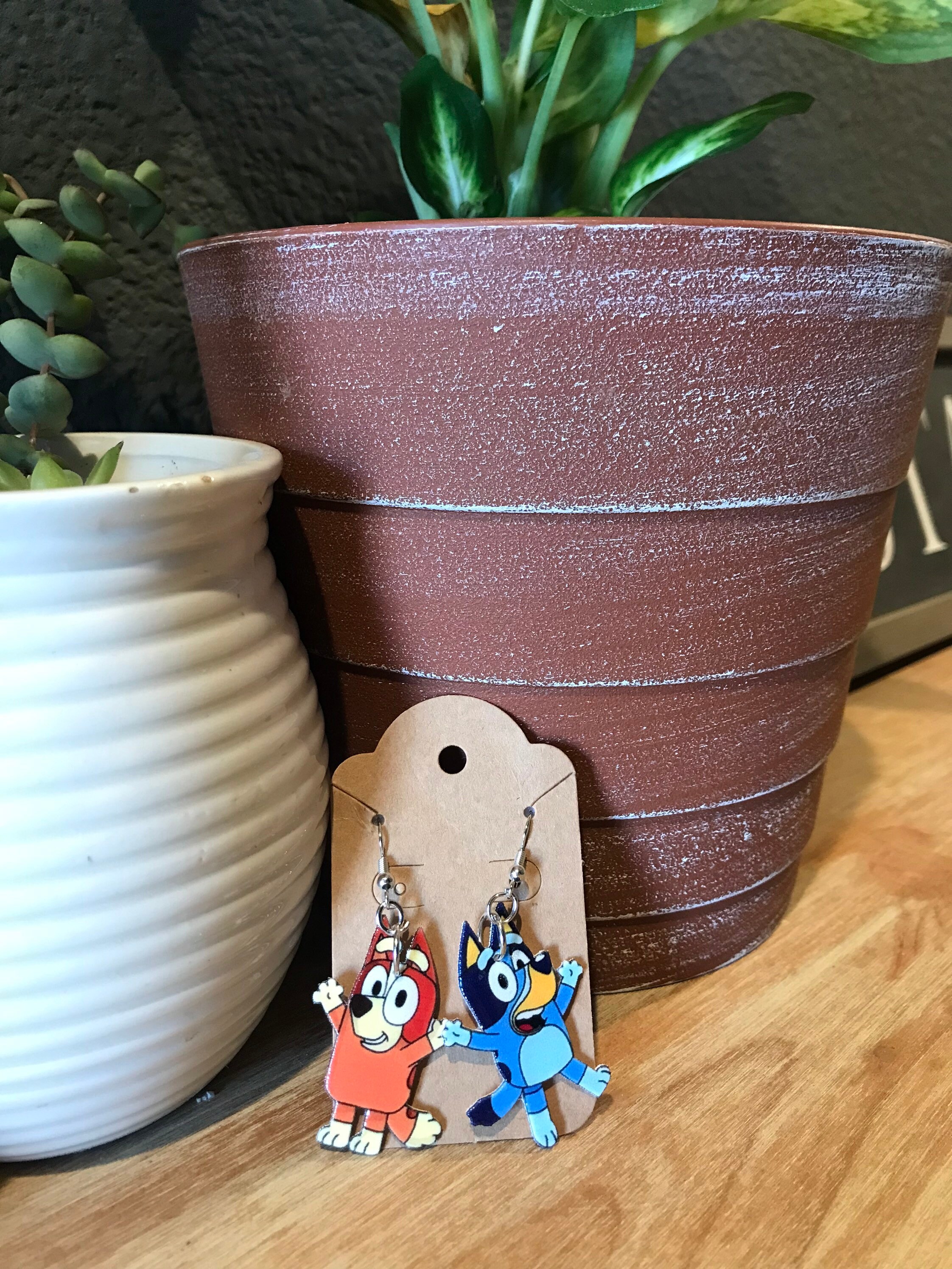 Bluey Earrings Bingo and Bluey Cartoon Earrings - Etsy UK