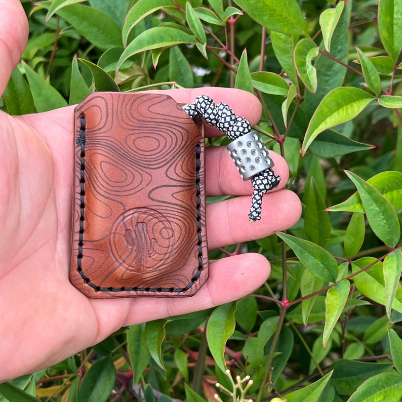 Topo Leather Beer Bomb Slip Topograph Sheath EDC - Etsy