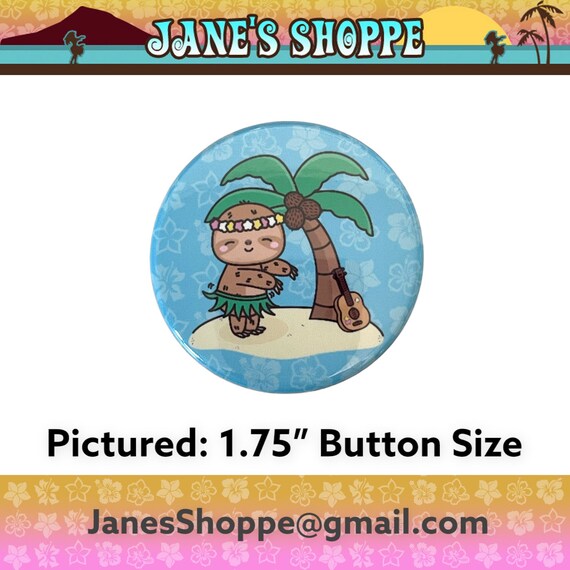 Hawaiian Cute Sloth Hula Hawaii 1.25 & 1.75 Pin Back - Etsy
