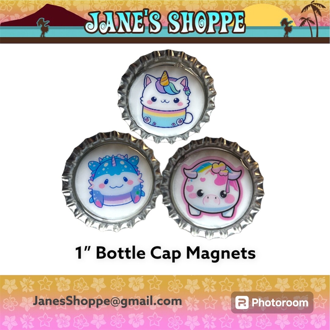 Kawaii Cute Squishmallows Squishmallow 1 Bottle Cap Magnets. Set of 3 ...