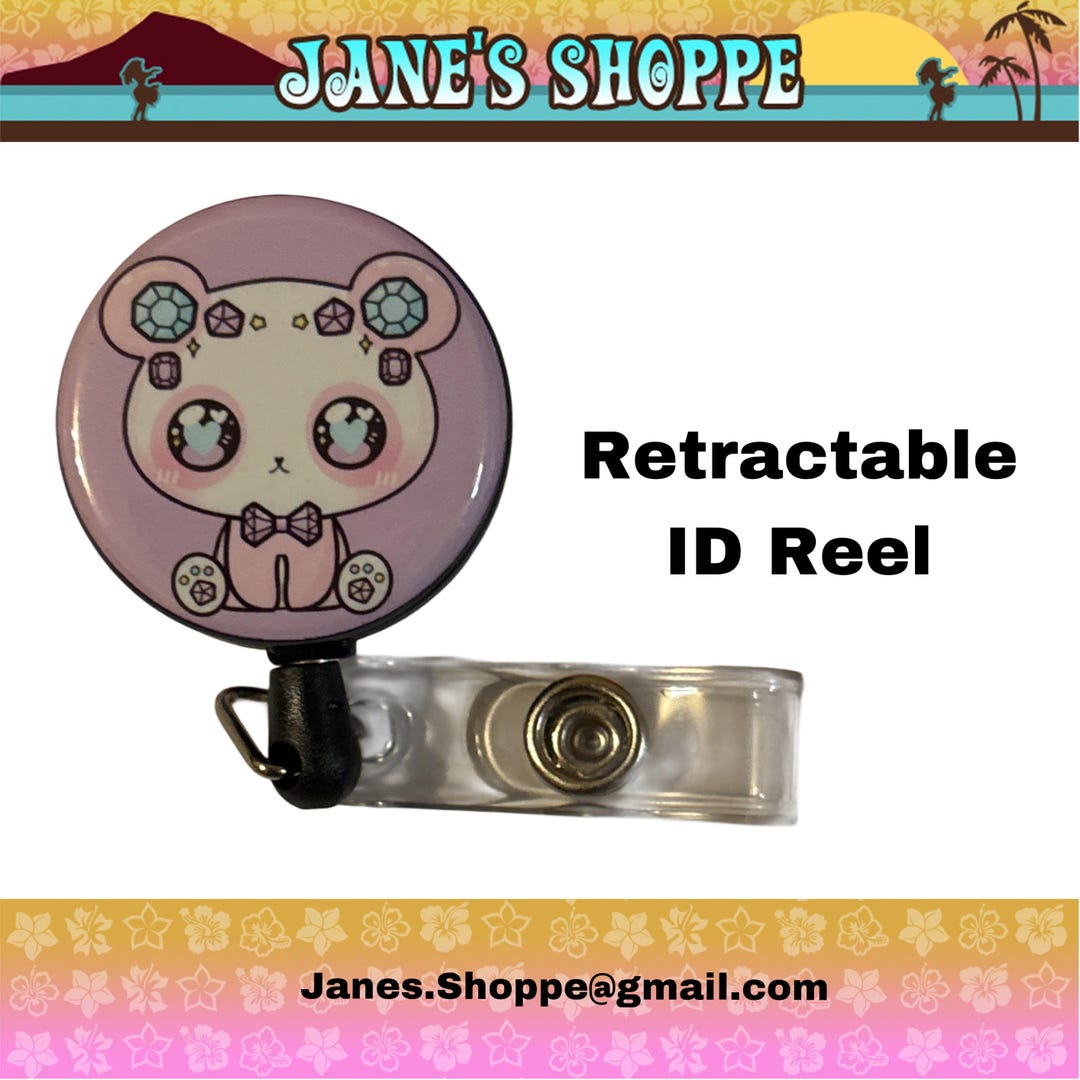 Cute Jeweled Panda Bear Kawaii Retractable ID Reel. Great for Party ...