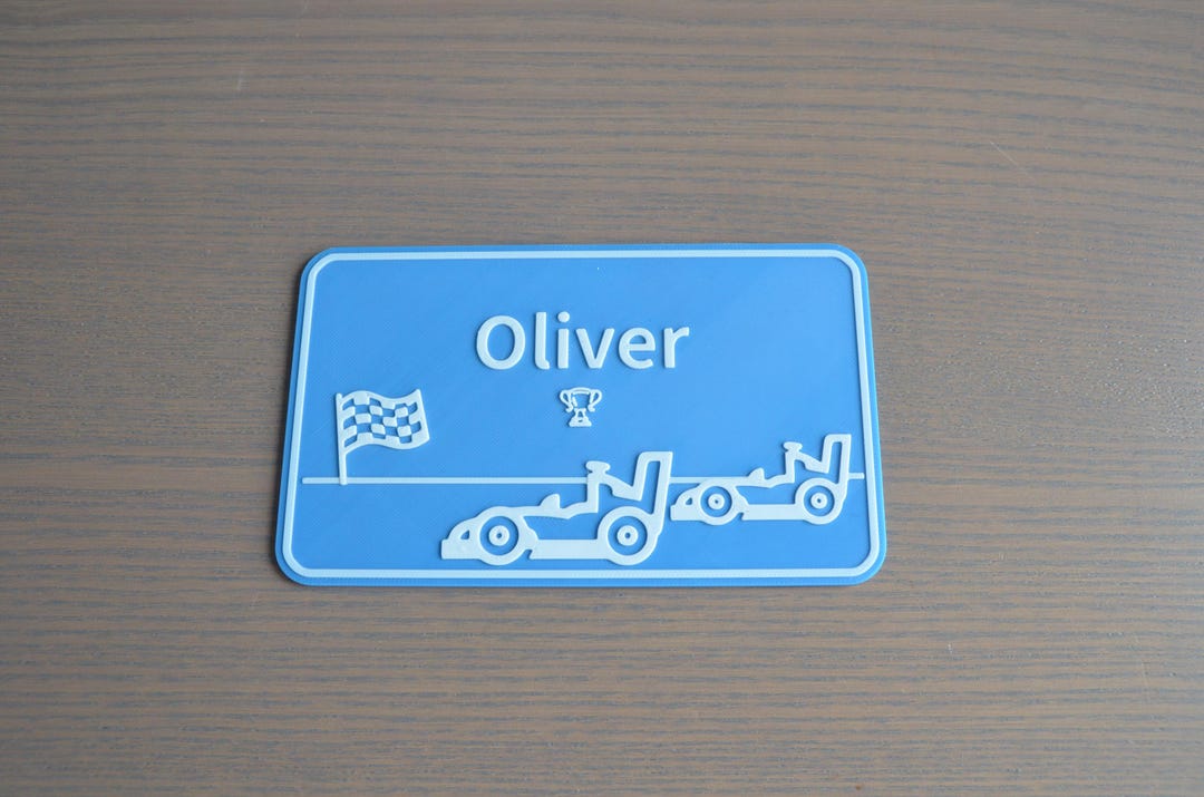 Personalized 3d-printed Race Car Name Sign Custom Colors & Names ...