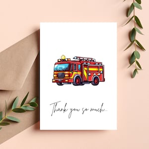 Firefighter Thank You Card | Thank You Firefighter | Fireman ...