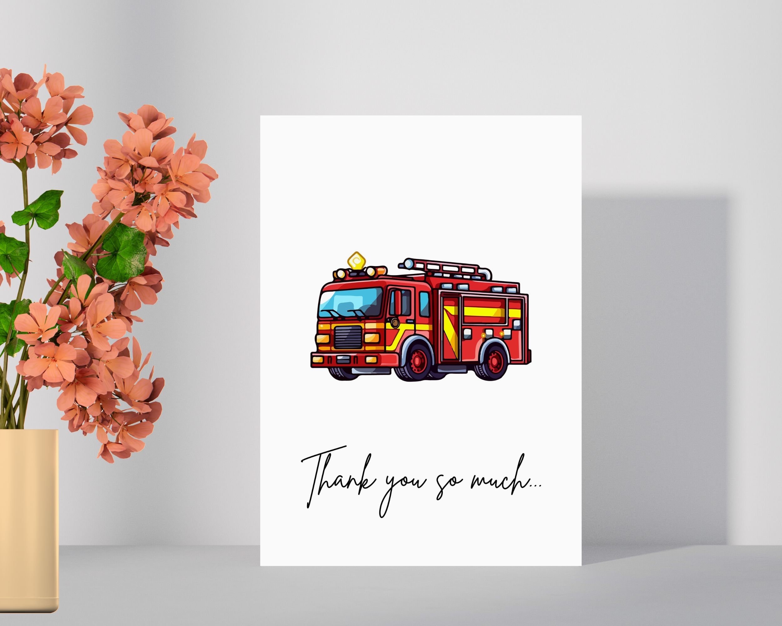 Firefighter Thank You Card | Thank You Firefighter | Fireman ...