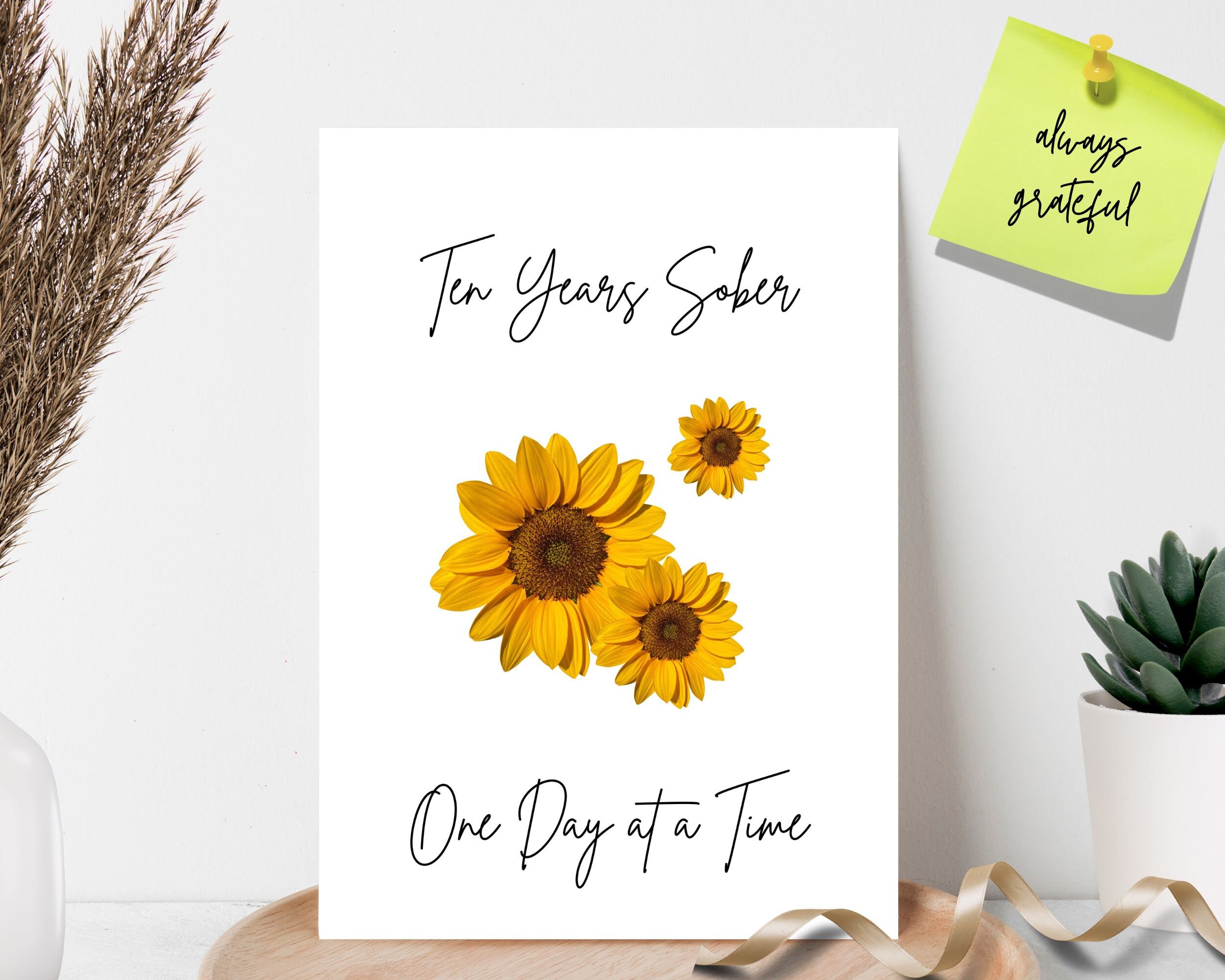 10 Years Sober Card | Sobriety Birthday Card | Sober Birthday Card | AA Birthday | Ten Years ...
