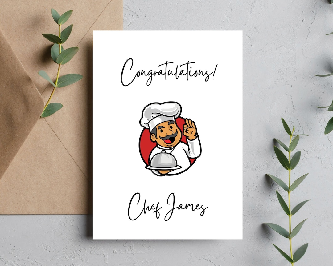 Personalised Chef Congratulations Card | Cooking Congratulations Card ...