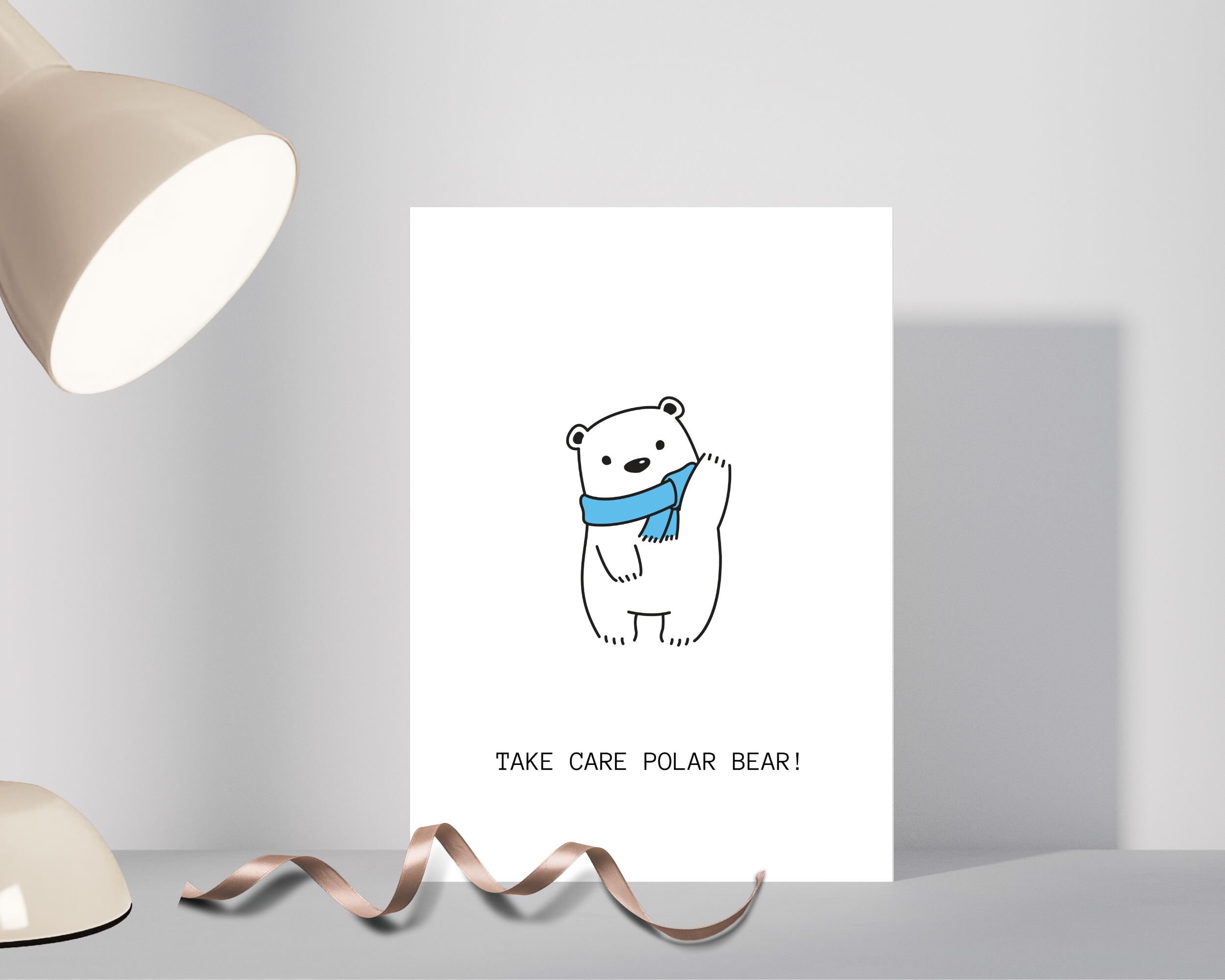 Cute Leaving Card | Goodbye Card | Farewell Card | Take Care Polar Bear ...