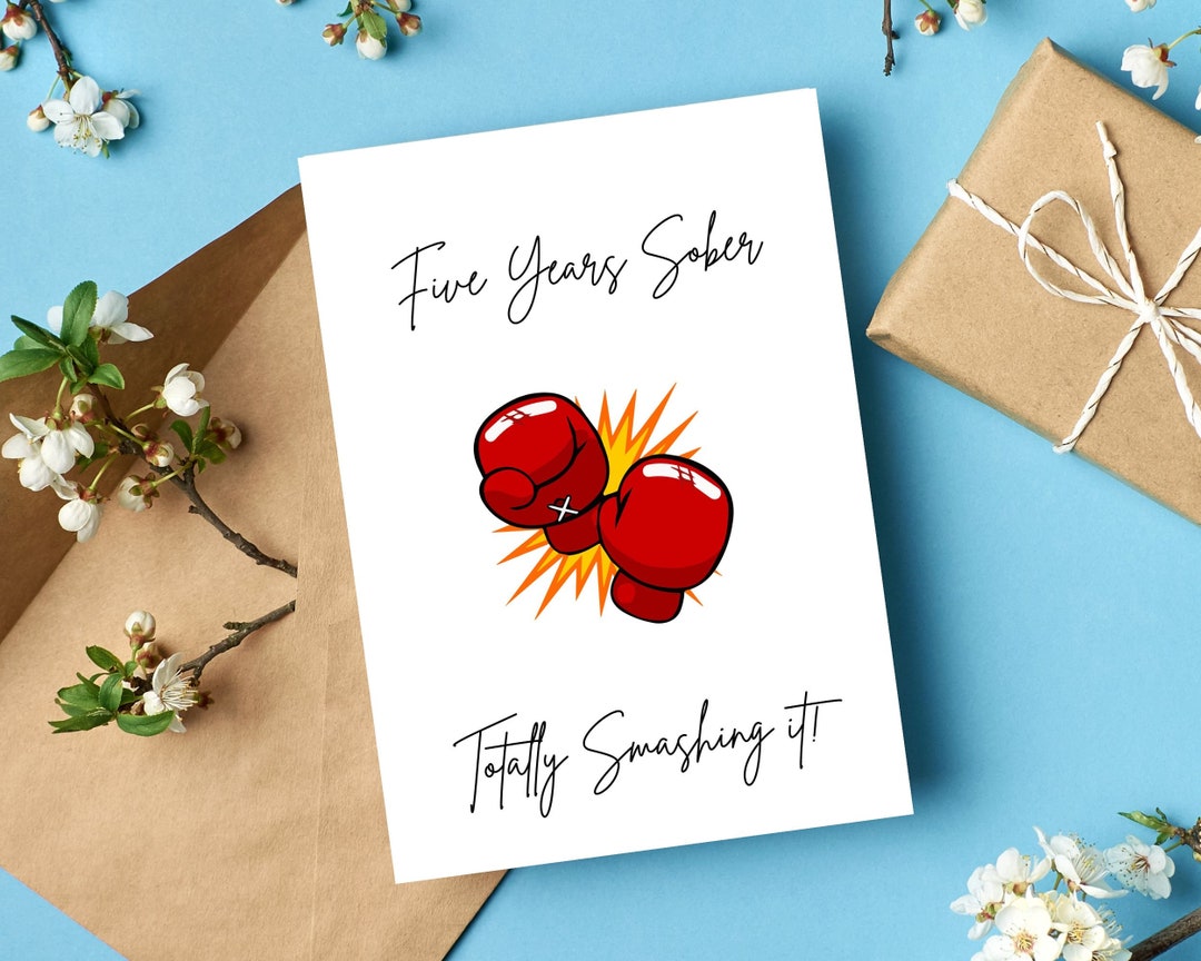 5 Years Sober Card | Sobriety Birthday Card | Sober Birthday Card | AA ...