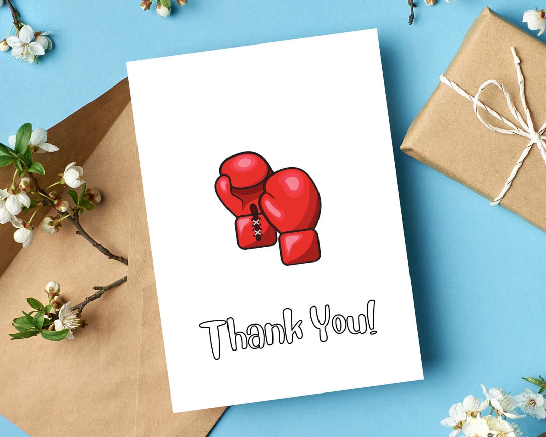 Boxing Thank You Card | Thank You Boxer | Boxing Coach | Boxing Lessons ...