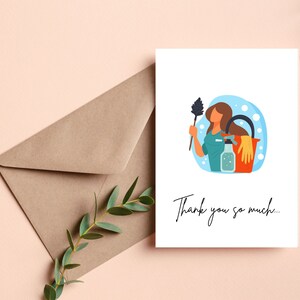 Cleaner Thank You Card | Thank You for Cleaning | Housekeeper ...