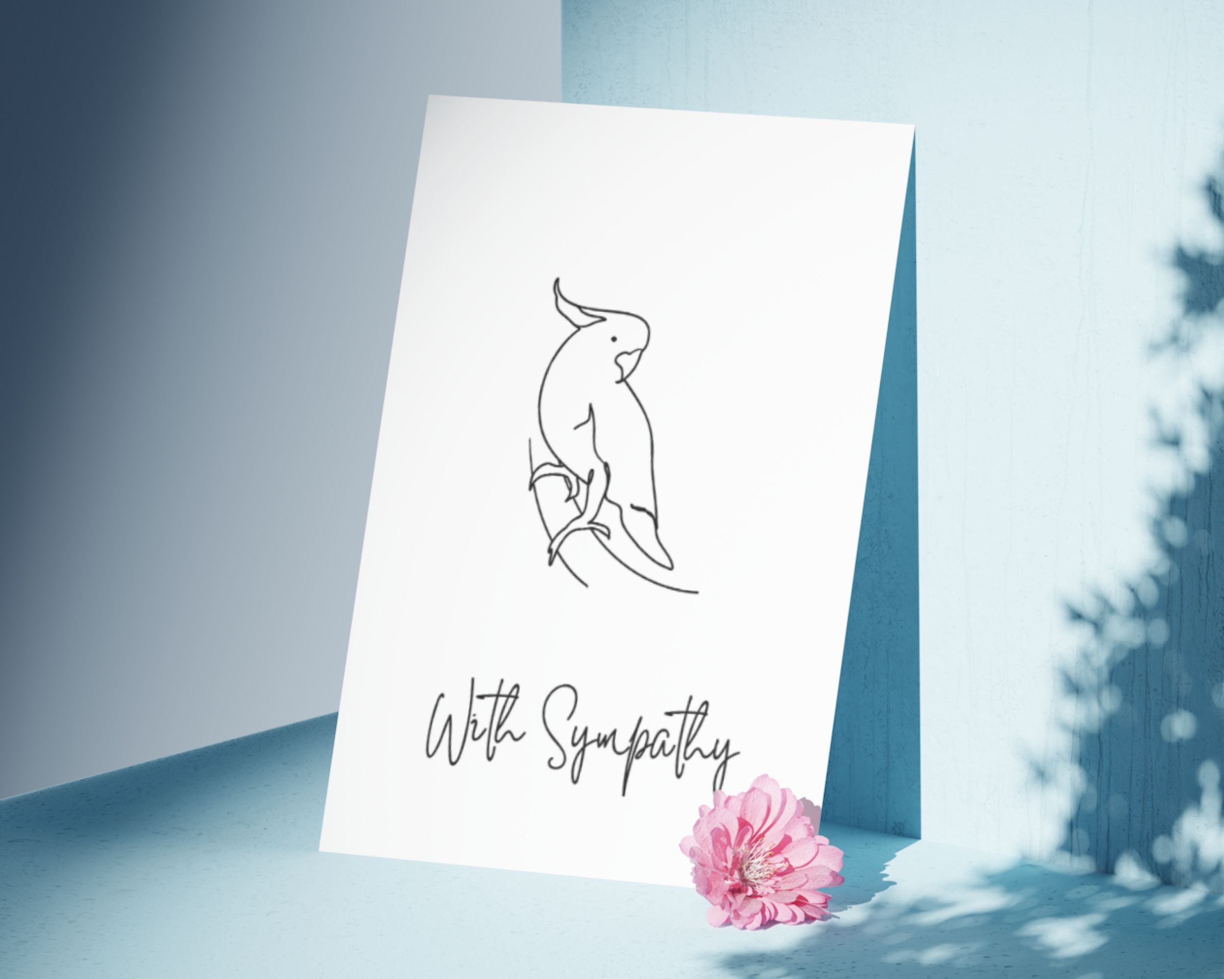 Pet Bird Sympathy Card Cockatiel Cockatoo Sympathy Card Loss of a Bird ...