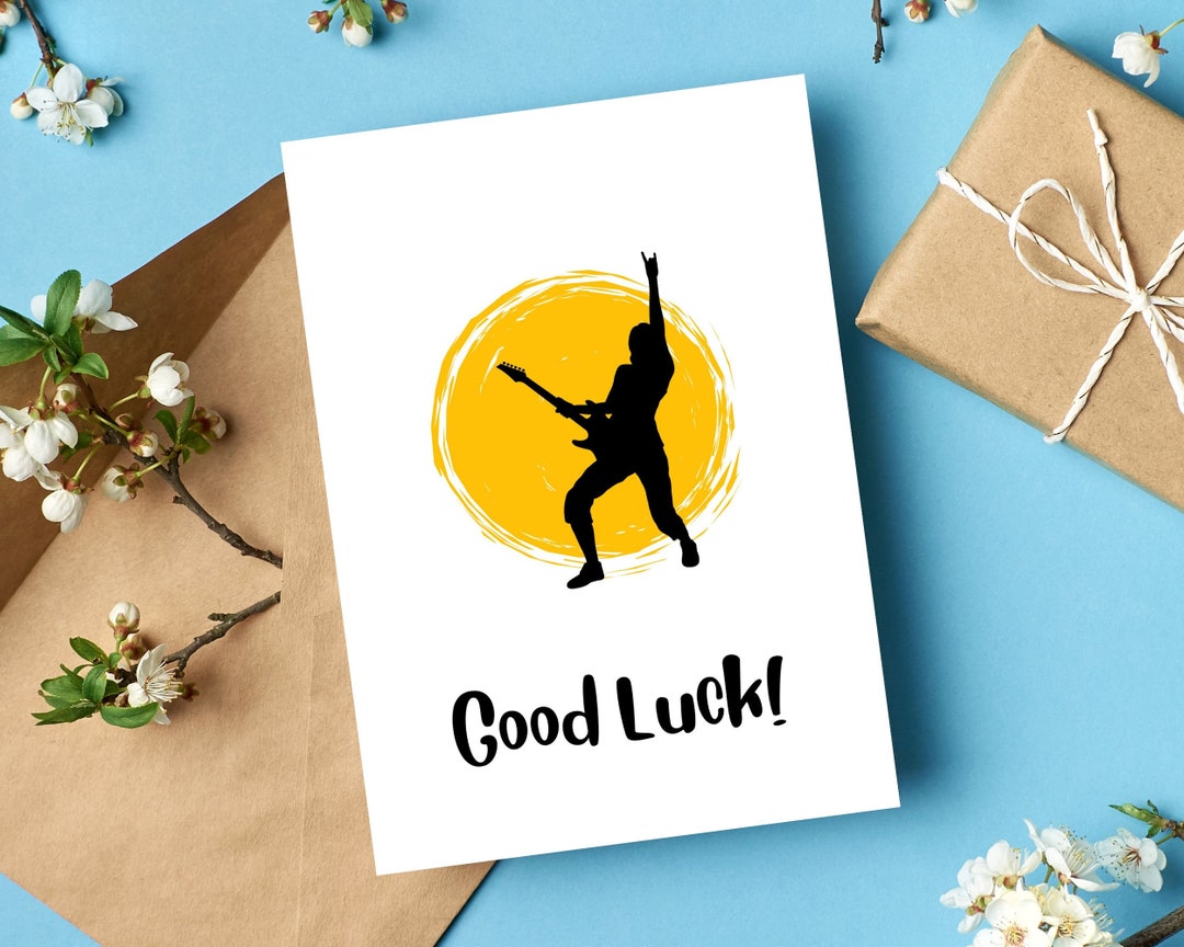 Rockstar Good Luck Card | Guitar Good Luck Card | Good Luck Card - Etsy