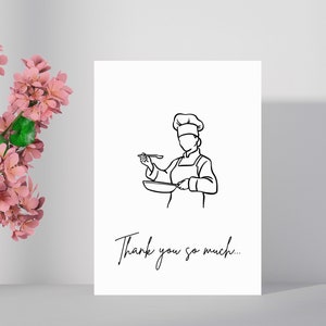 Chef Thank You Card | Thank You for Cooking | Thank You for Being My ...