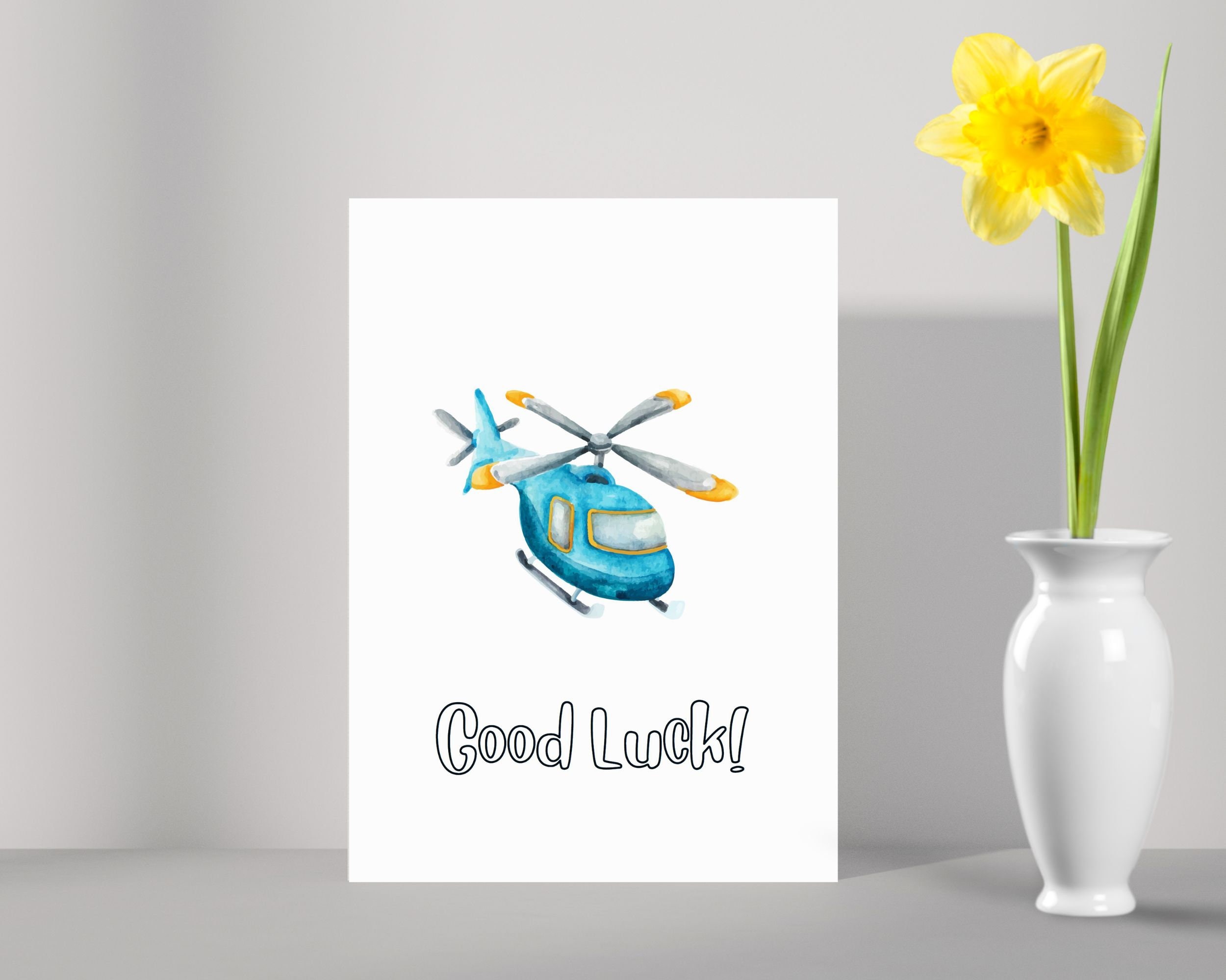 Helicopter Good Luck Card Good Luck Card - Etsy