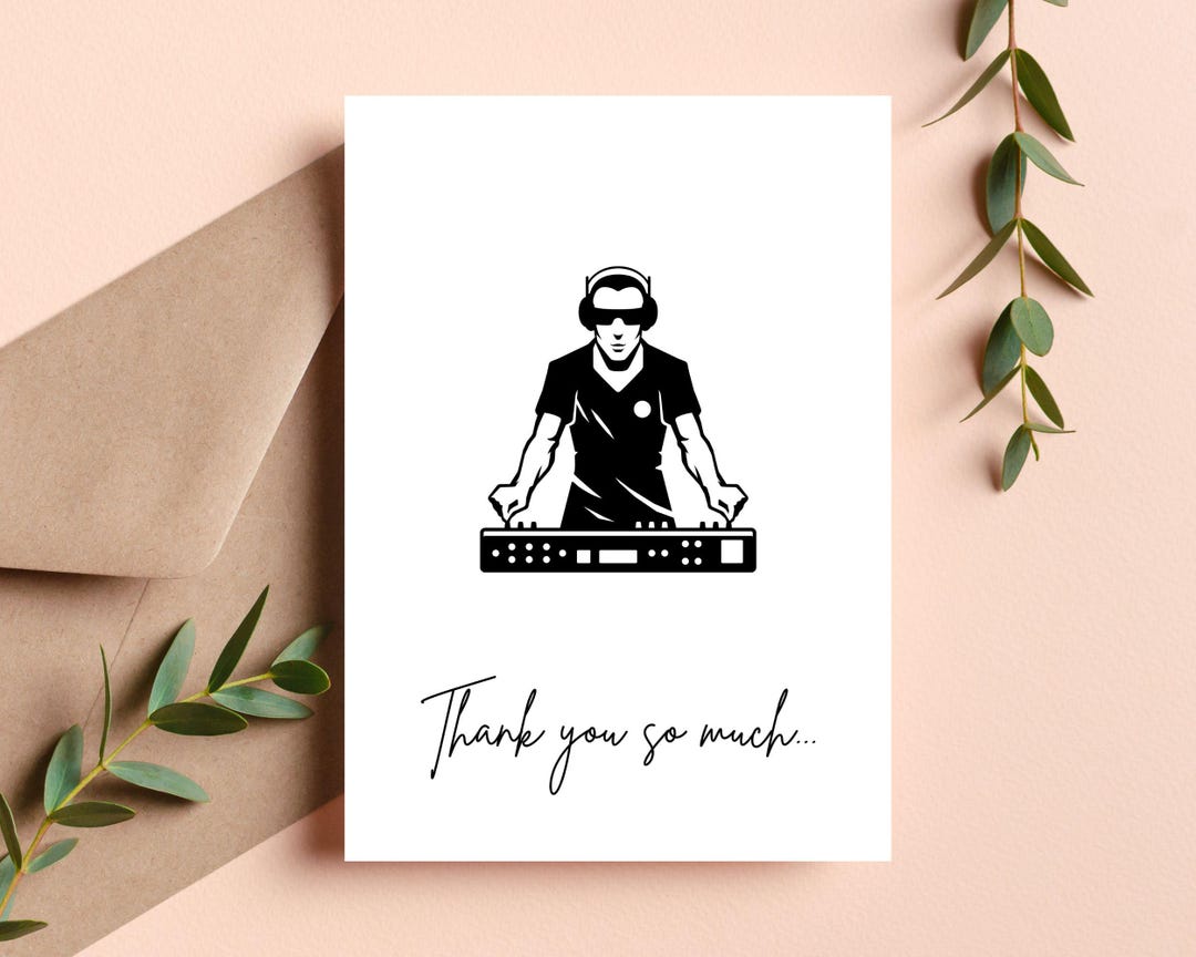 DJ Thank You Card | Thank You for Djing | DJ | Music | Djing Thank You ...