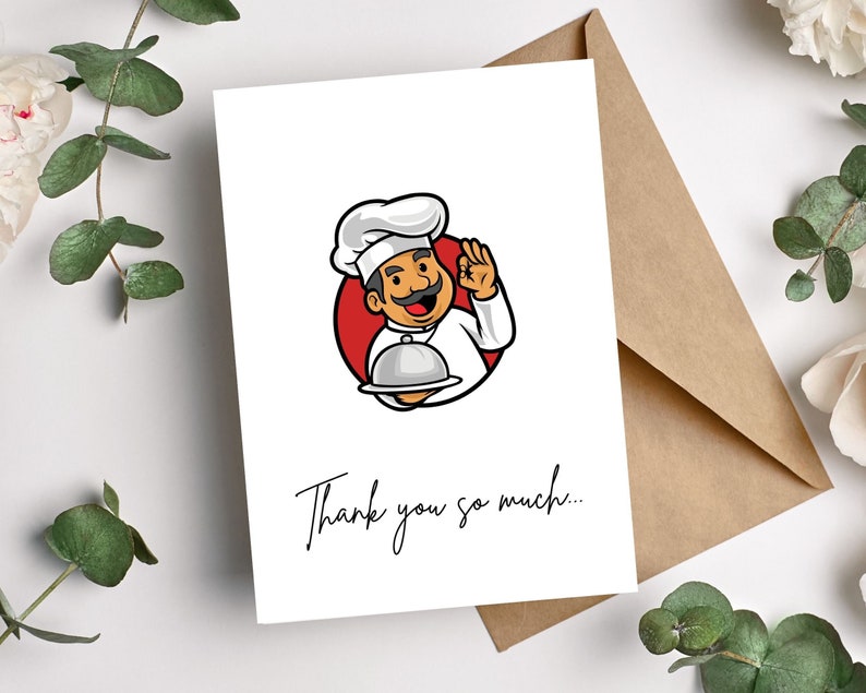 Chef Thank You Card | Thank You for Cooking | Thank You for Being My ...