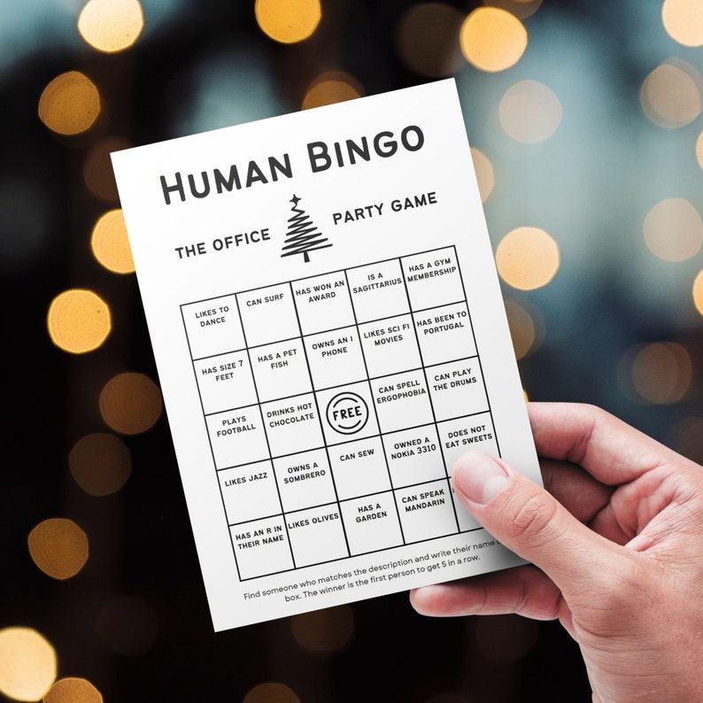 Human Bingo Christmas Ice Breaker Office Christmas Party - Etsy