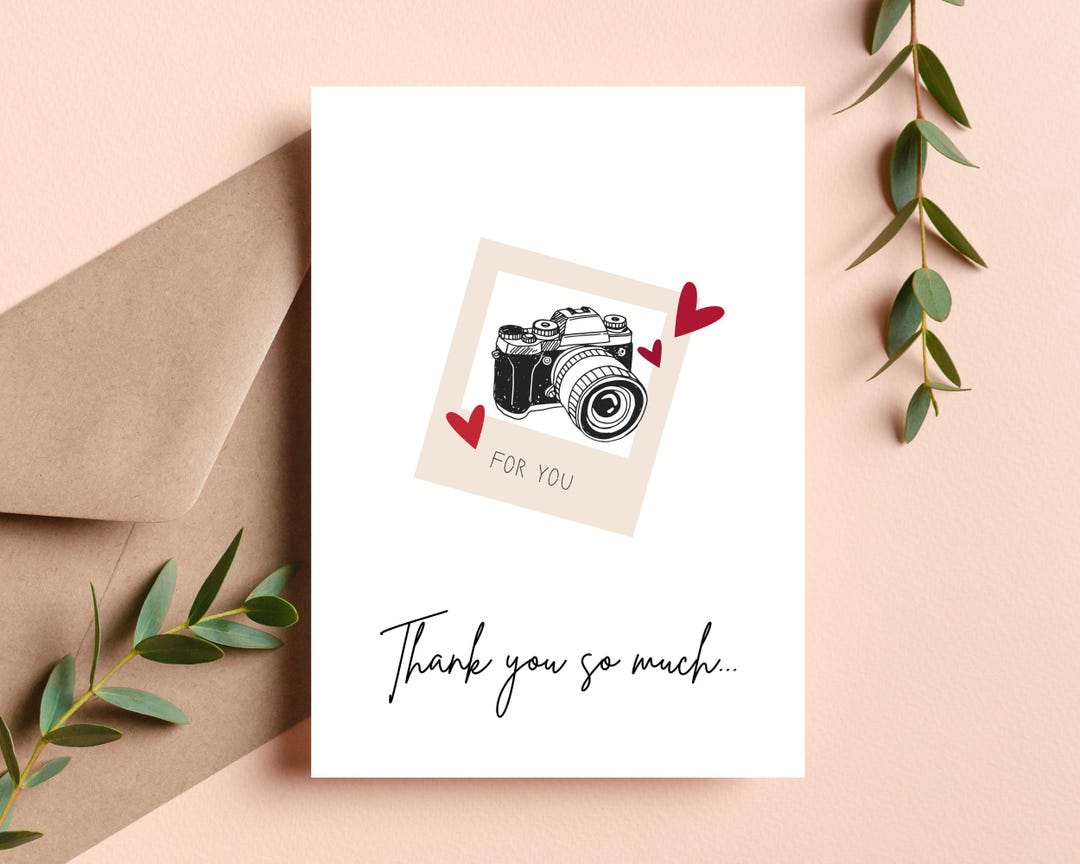 Photographer Thank You Card | Thank You for Being My Photographer ...