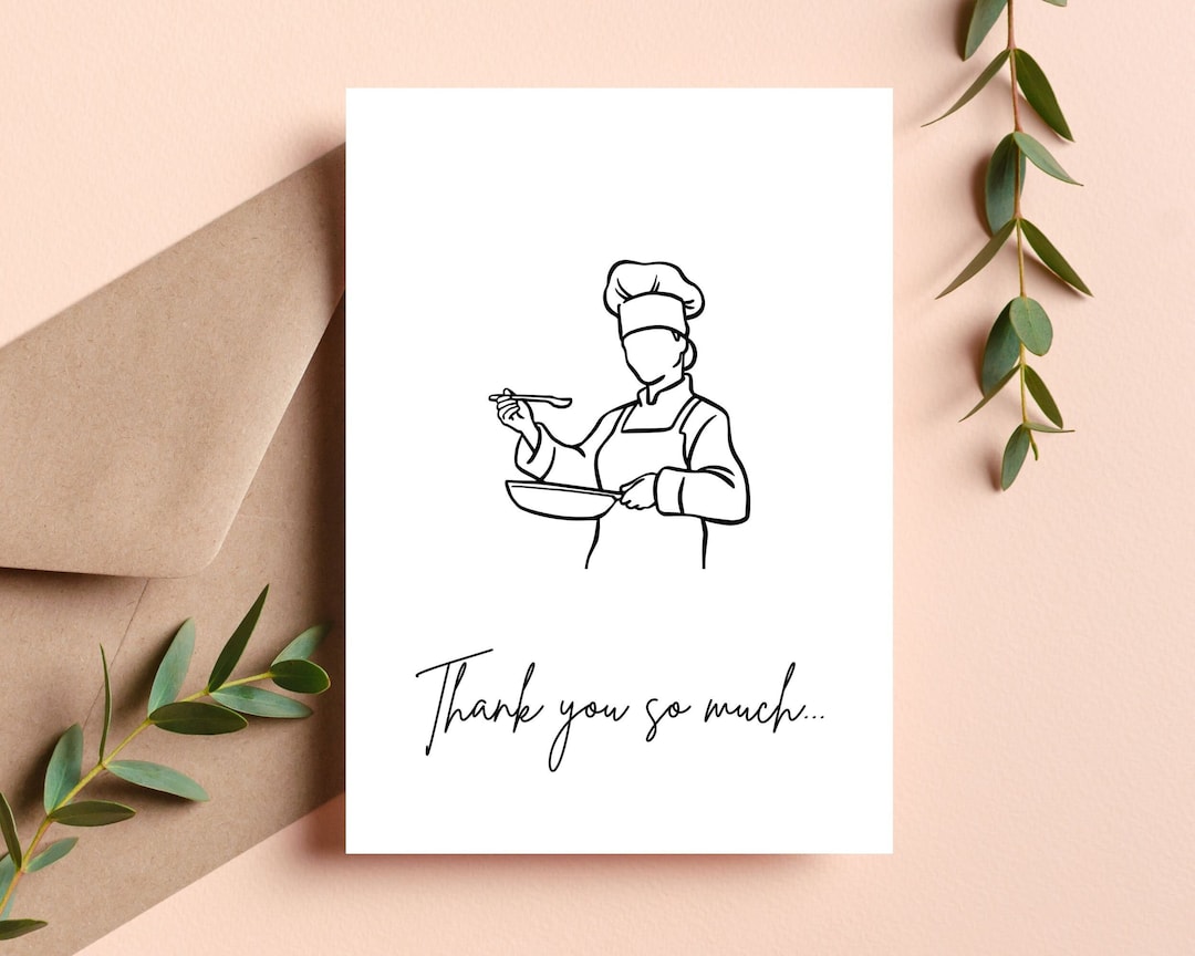 Chef Thank You Card | Thank You for Cooking | Thank You for Being My ...