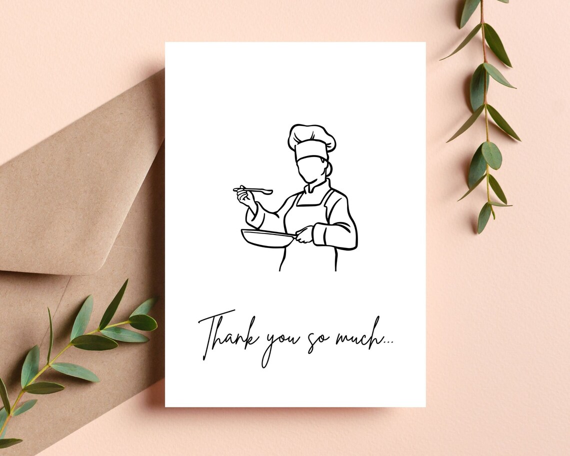 Chef Thank You Card | Thank You for Cooking | Thank You for Being My ...