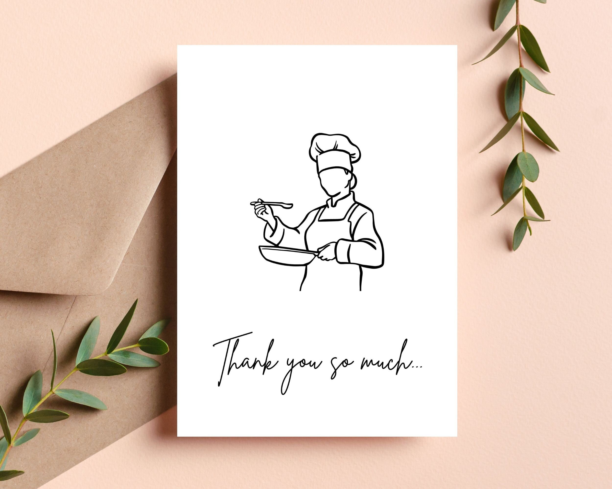 Chef Thank You Card | Thank You for Cooking | Thank You for Being My ...