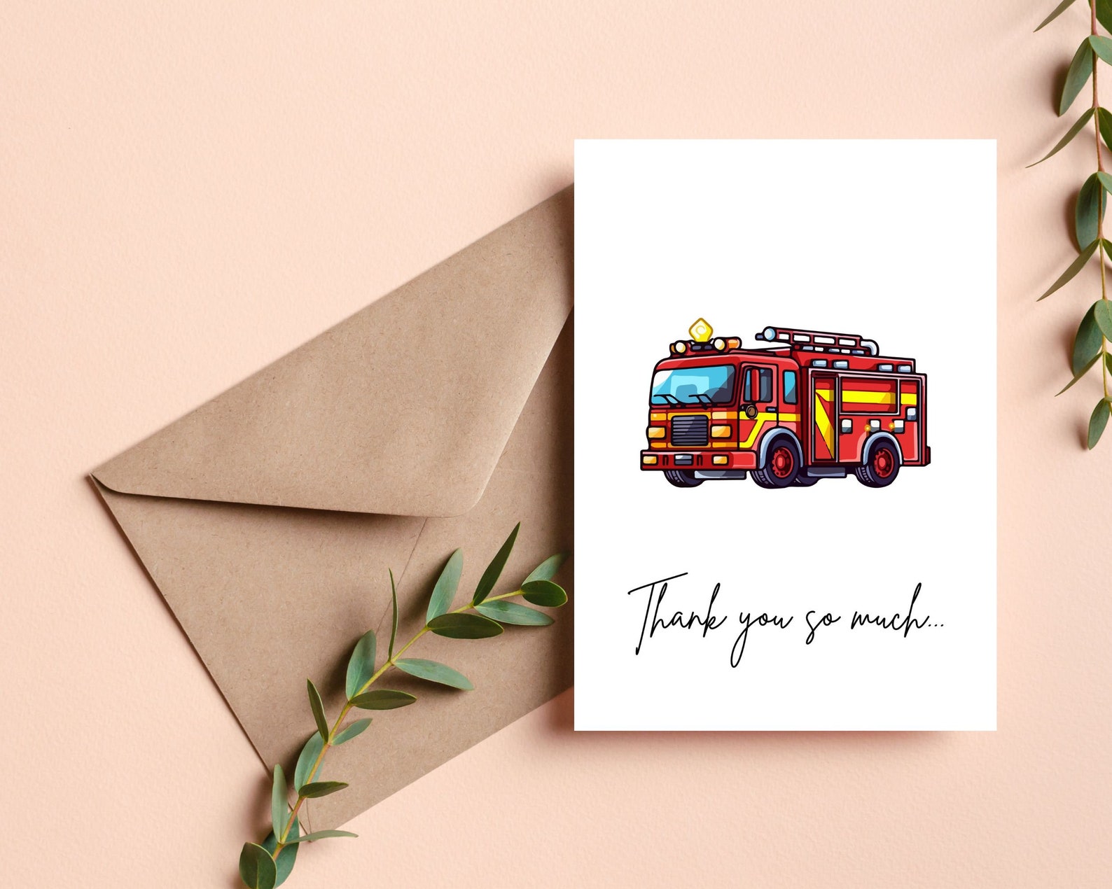 Firefighter Thank You Card | Thank You Firefighter | Fireman ...