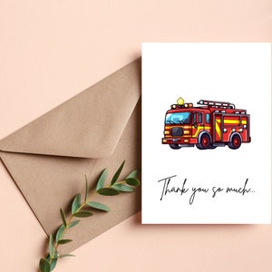 Firefighter Thank You Card | Thank You Firefighter | Fireman ...