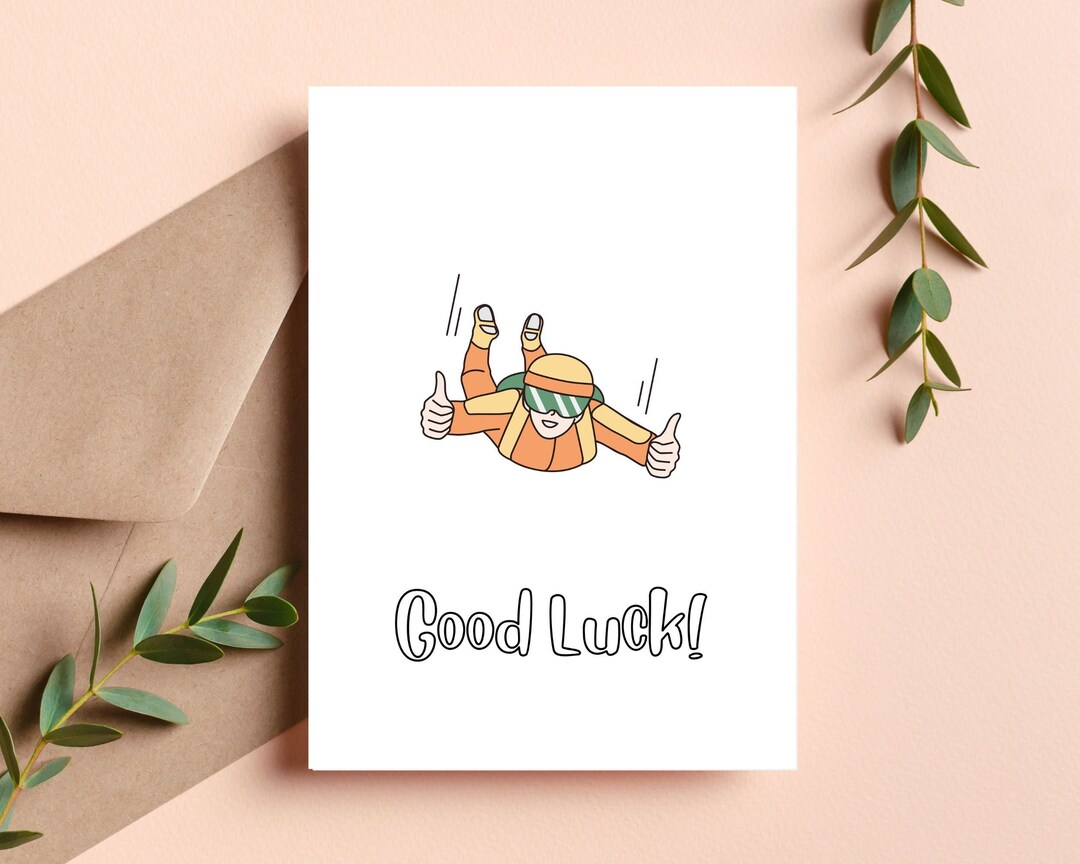 Skydive Good Luck Card | Parachute Good Luck Card | Skydiving Card - Etsy