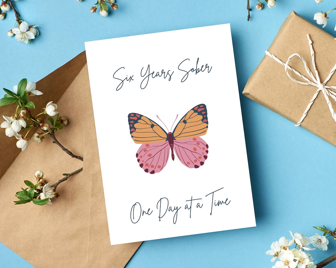 6 Years Sober Card Sobriety Birthday Card Sober Birthday Card AA ...