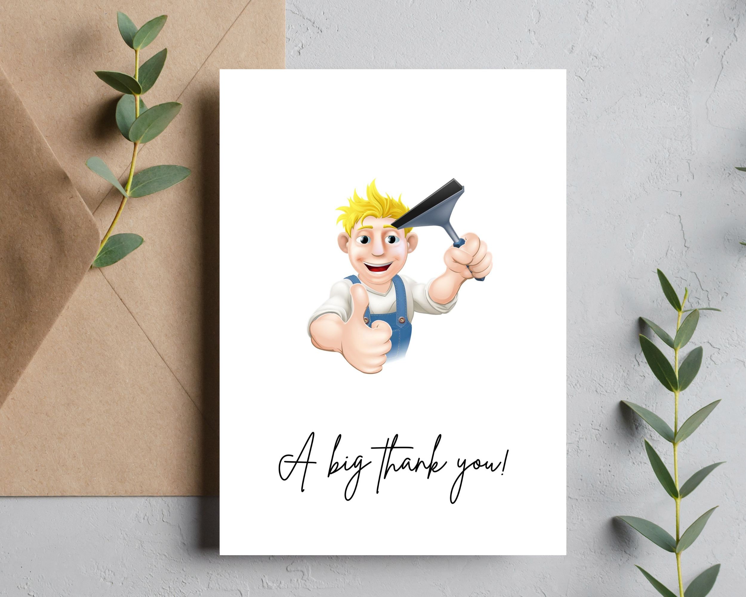 Window Cleaner Thank You Card | Thank You for Cleaning My Windows ...