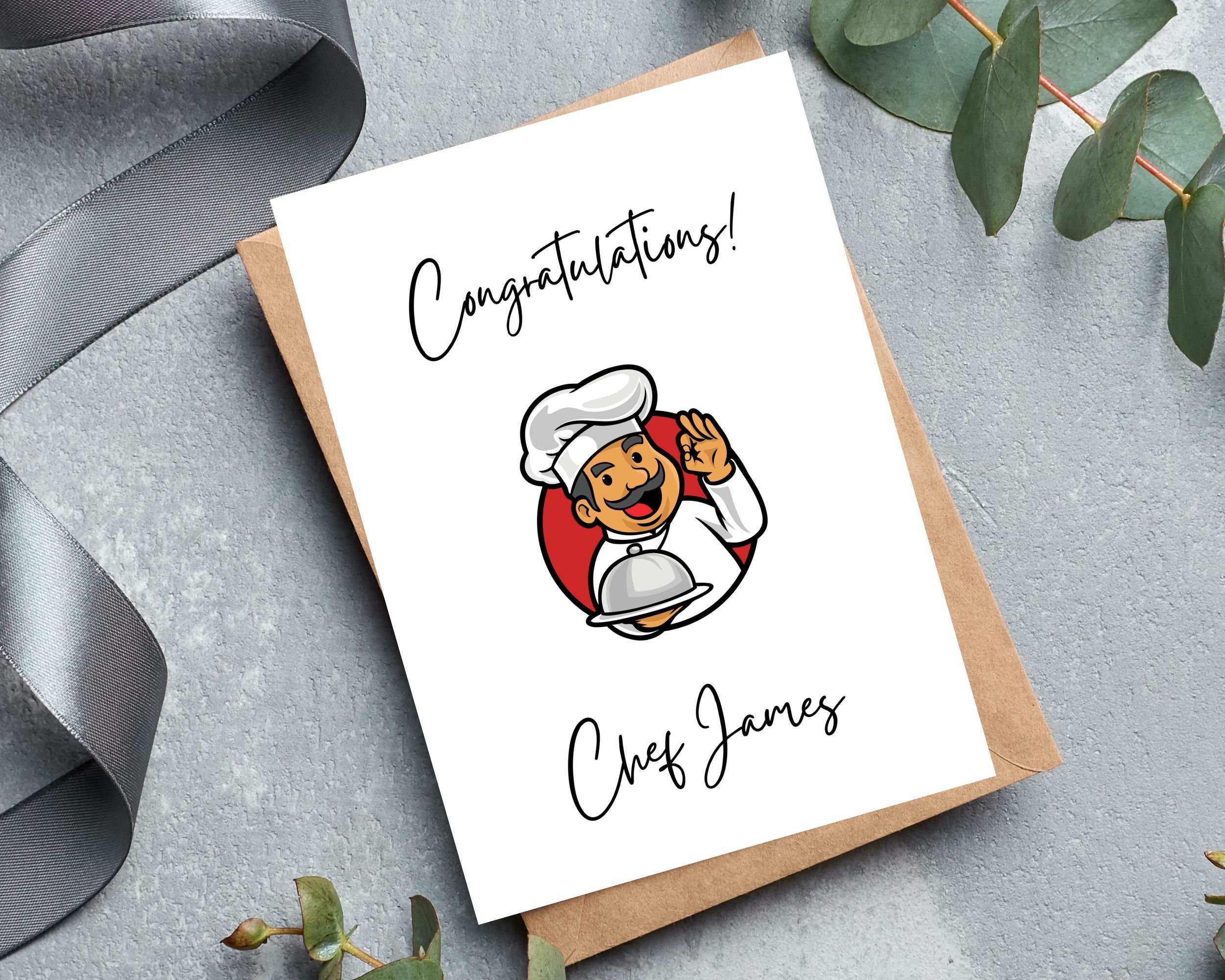 Personalised Chef Congratulations Card | Cooking Congratulations Card ...