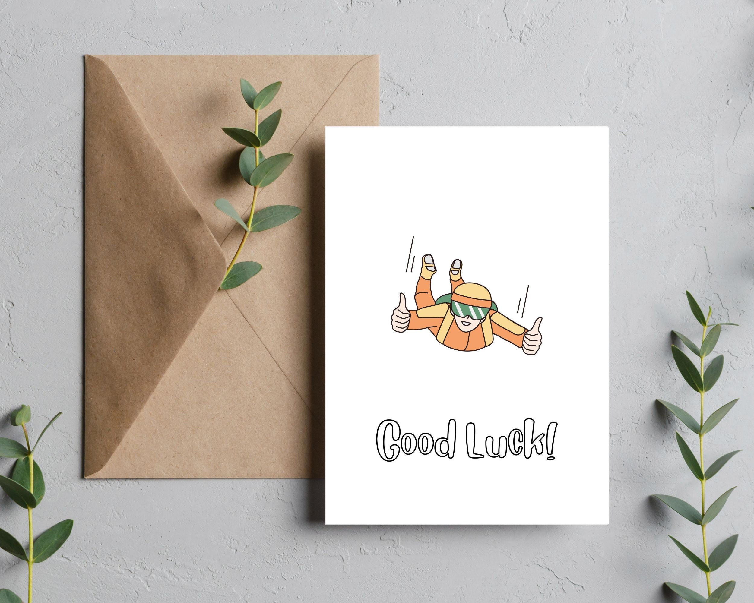 Skydive Good Luck Card | Parachute Good Luck Card | Skydiving Card - Etsy
