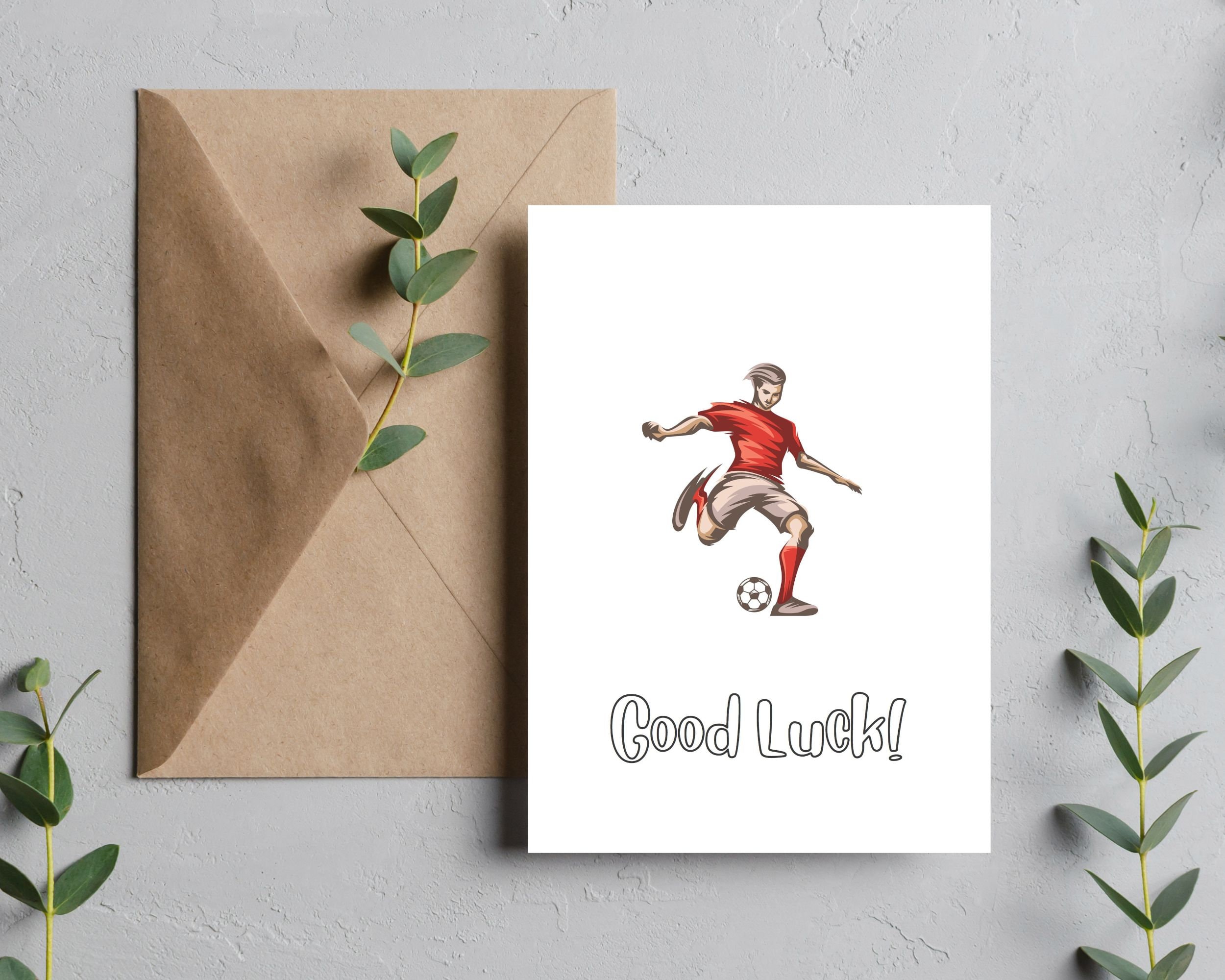 Football Good Luck Card | Footballer | Footie Good Luck Card - Etsy