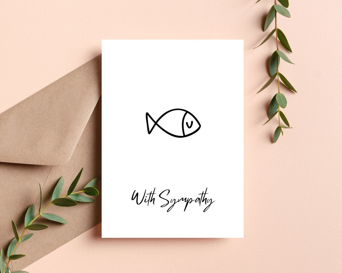 Pet Sympathy Card | Fish Sympathy Card | Condolence Card - Etsy