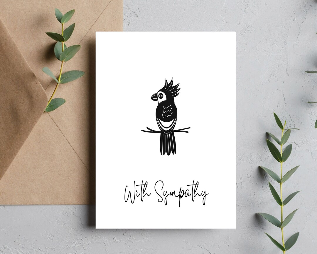 Bird Sympathy Card | Loss of a Pet Bird | Parrot | Cockatoo | Cockatiel ...