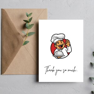 Chef Thank You Card | Thank You for Cooking | Thank You for Being My ...