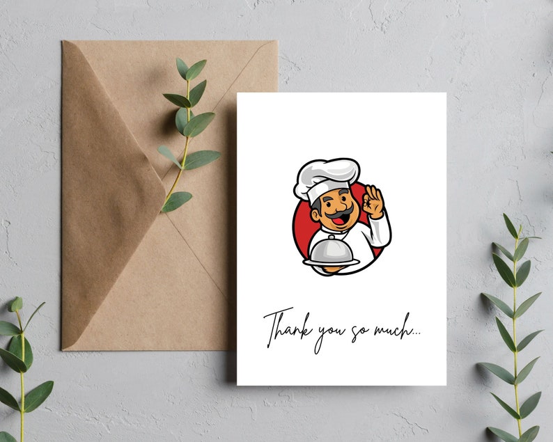 Chef Thank You Card | Thank You for Cooking | Thank You for Being My ...