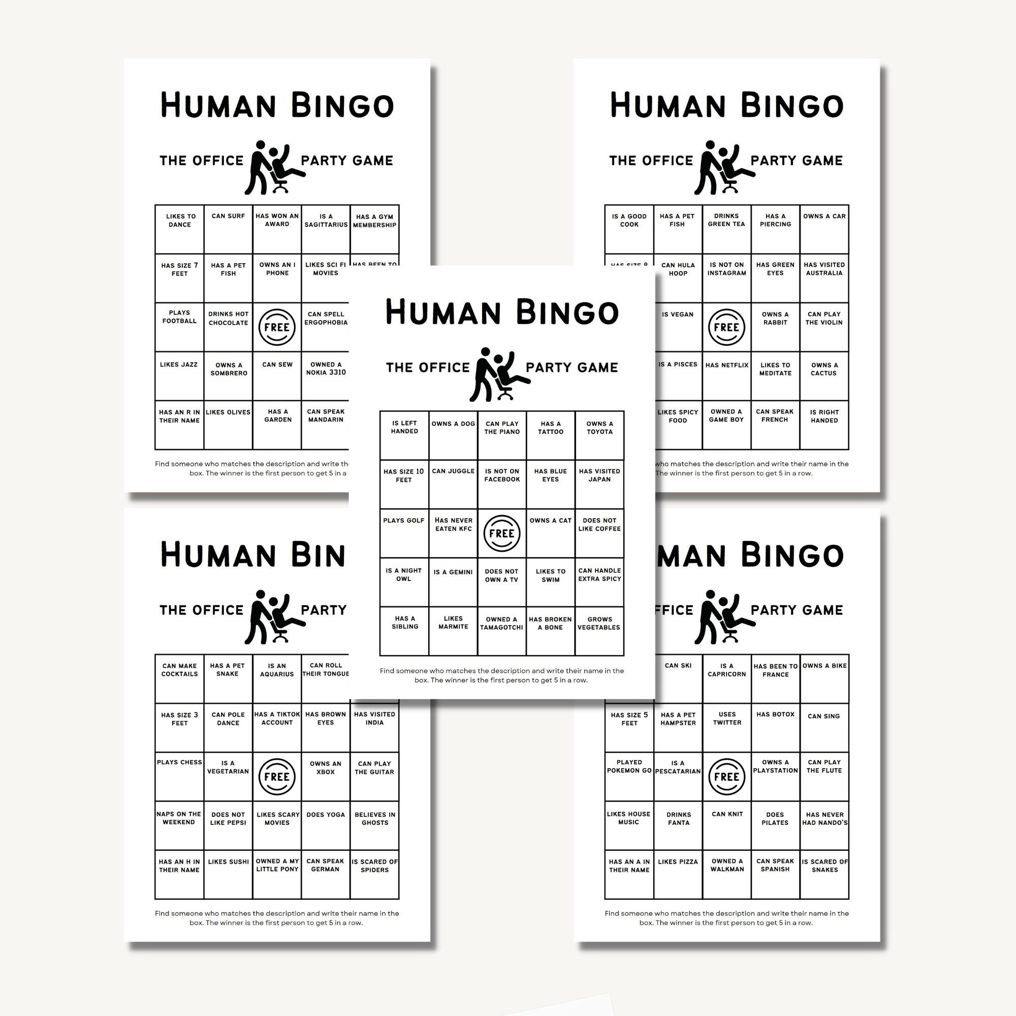 Human Bingo | Office Party Game | Team Bonding | 10 Game Bumper Pack ...