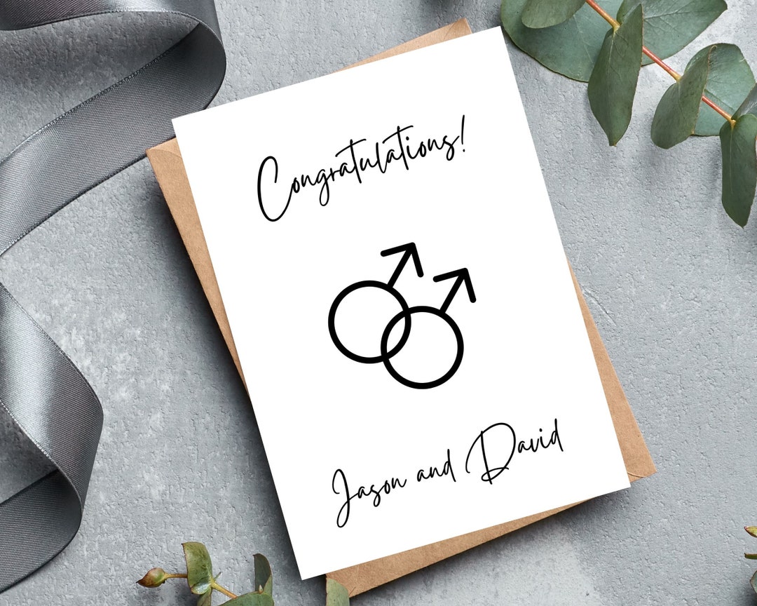Mr. and Mr. Congratulations Card His & His Both of You Congratulations ...