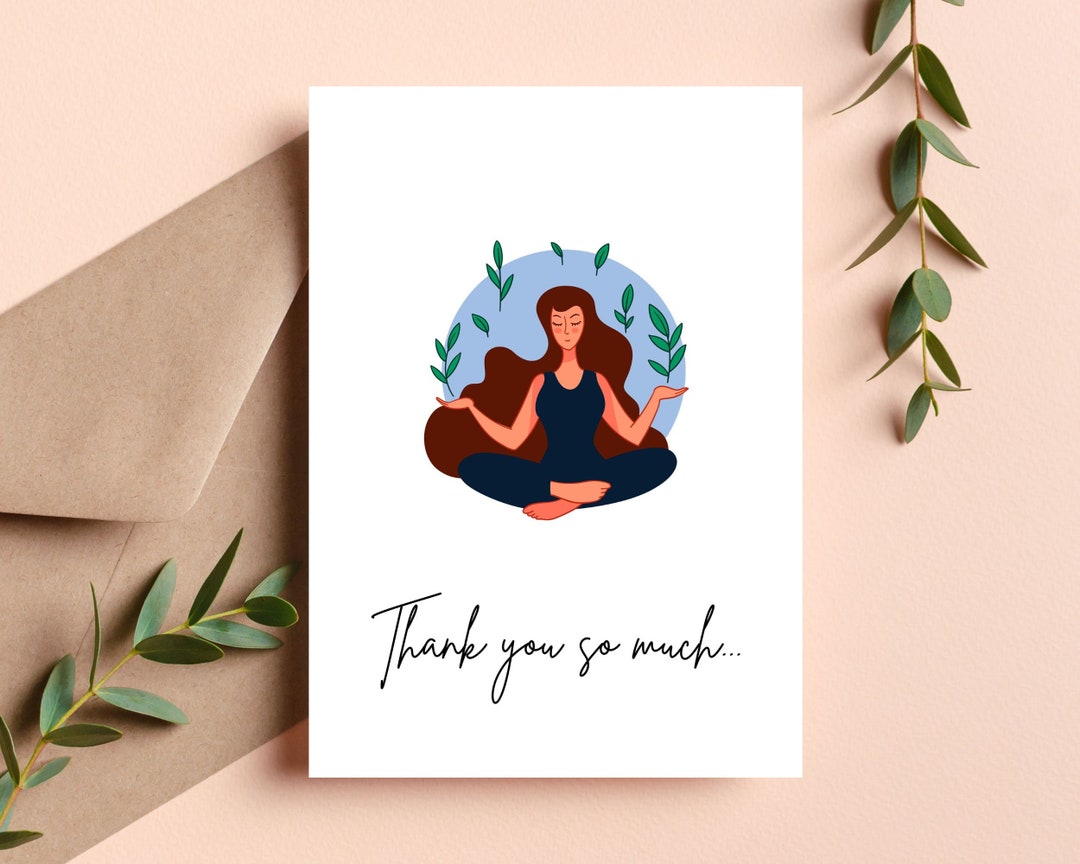 Yoga Thank You Card | Yoga Instructor Thank You Card | Thank You for ...