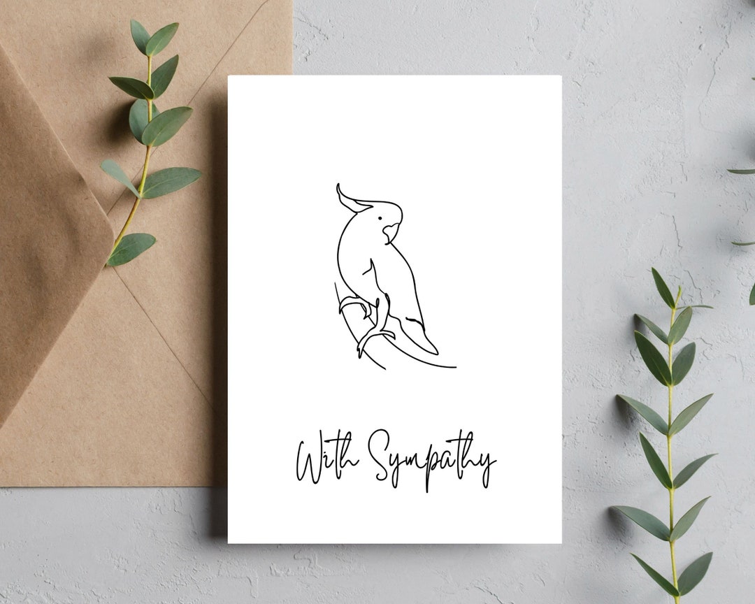 Pet Bird Sympathy Card | Cockatiel | Cockatoo Sympathy Card | Loss of a ...