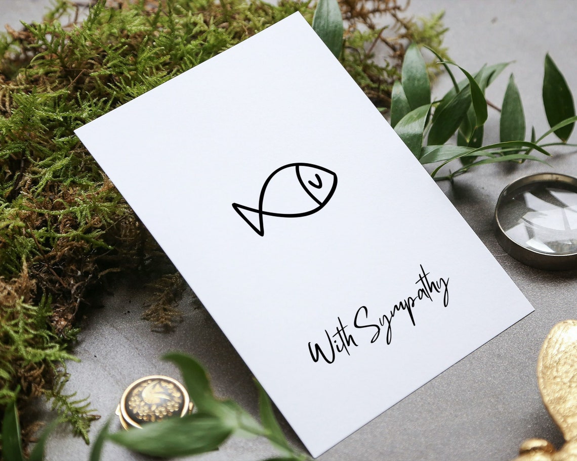 Pet Sympathy Card | Fish Sympathy Card | Condolence Card - Etsy