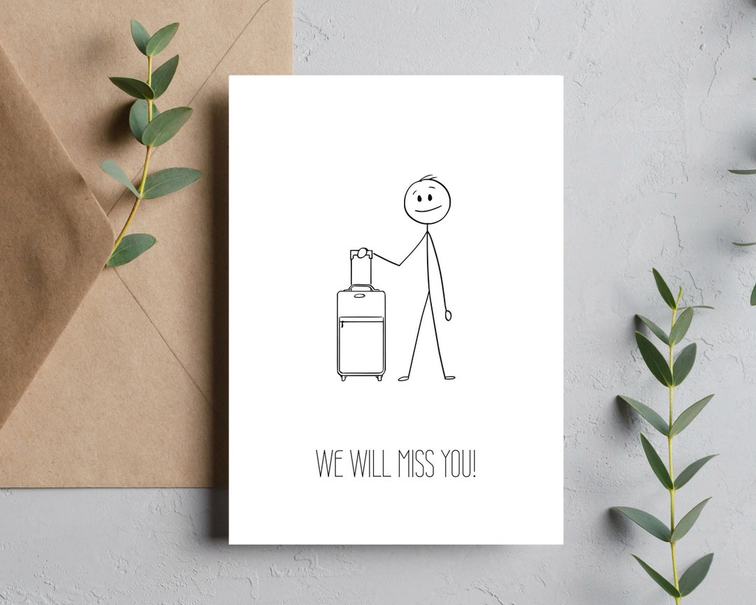 Goodbye Card | We Will Miss You Card | Farewell Card | Bon Voyage ...