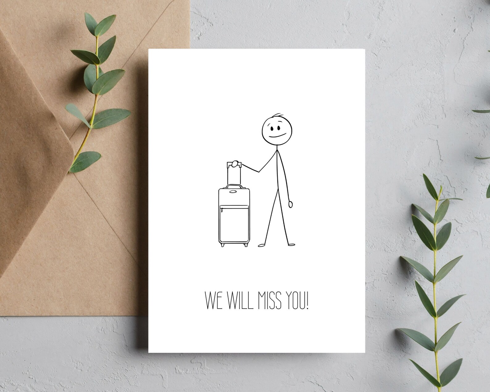 Goodbye Card | We Will Miss You Card | Farewell Card | Bon Voyage ...