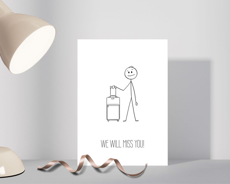 Goodbye Card | We Will Miss You Card | Farewell Card | Bon Voyage ...