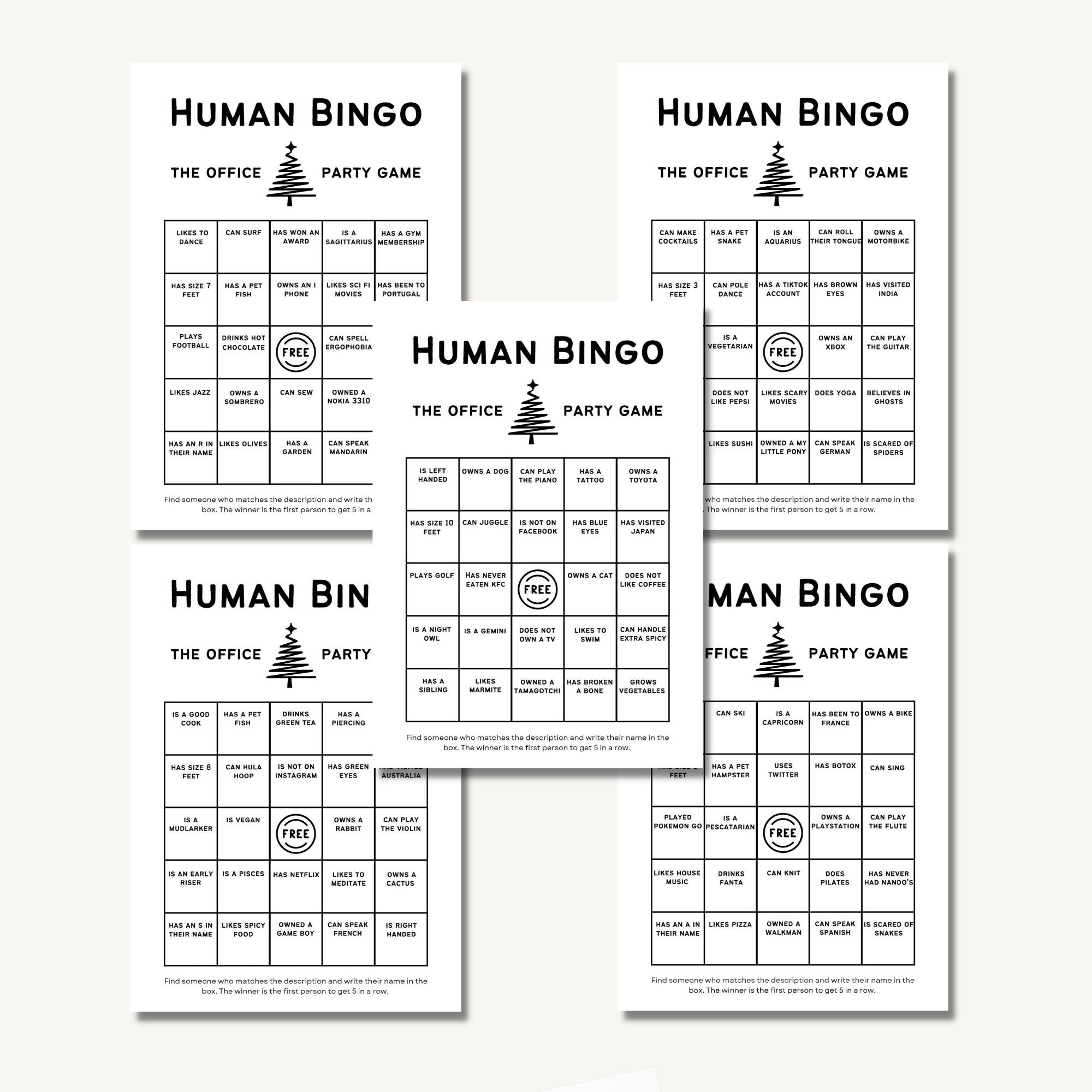 Human Bingo | Christmas Ice Breaker | Office Christmas Party - Etsy