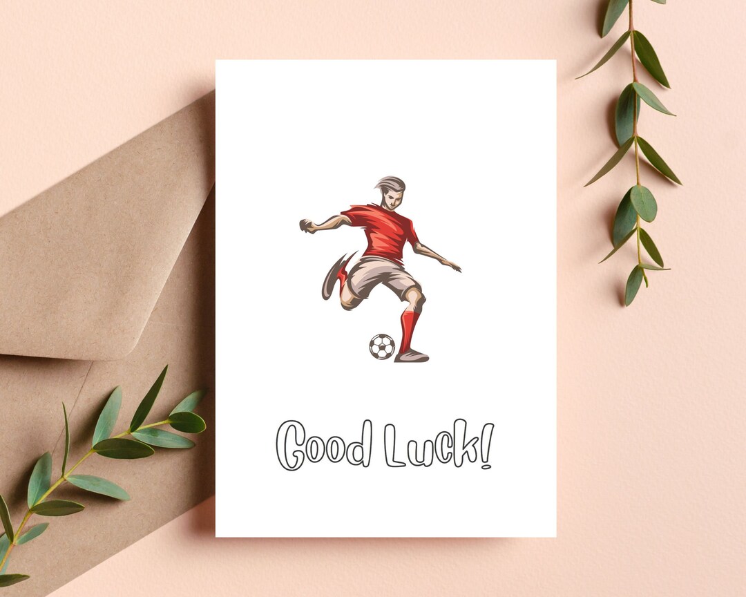 Football Good Luck Card | Footballer | Footie Good Luck Card - Etsy